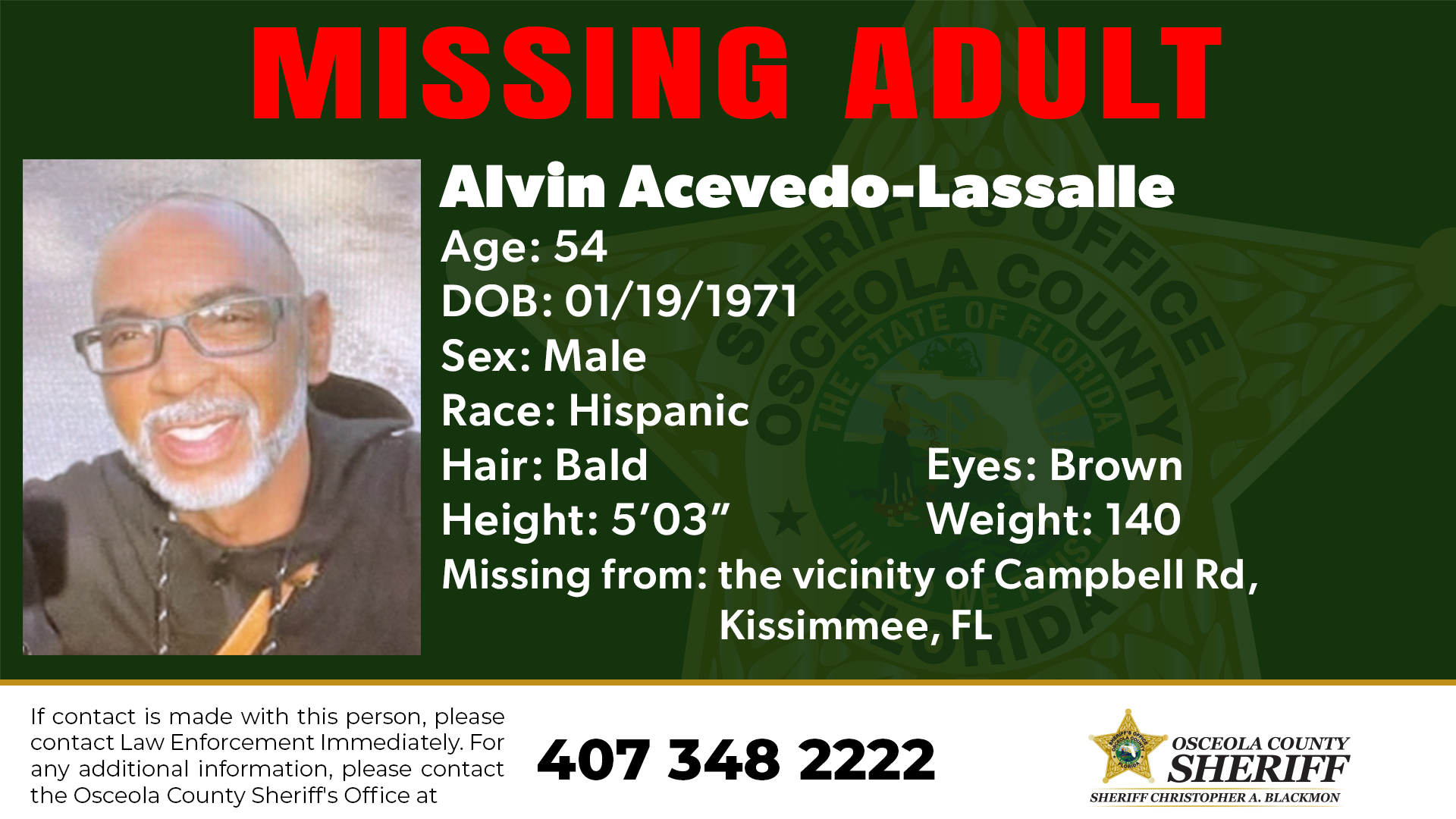 Alvin Acevedo-Lassalle - Missing Adult